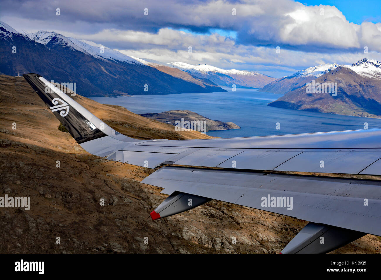 Aerial approach to Queenstown Central Otago New Zealand Stock Photo - Alamy