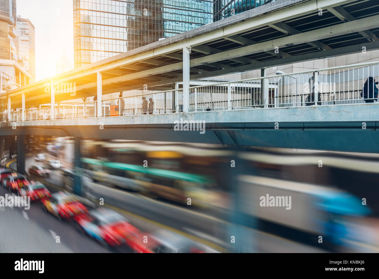 urban street view with cityscape in background Stock Photo - Alamy