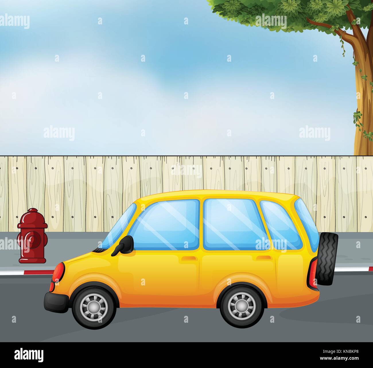 Illustration of a yellow car Stock Vector Image & Art - Alamy