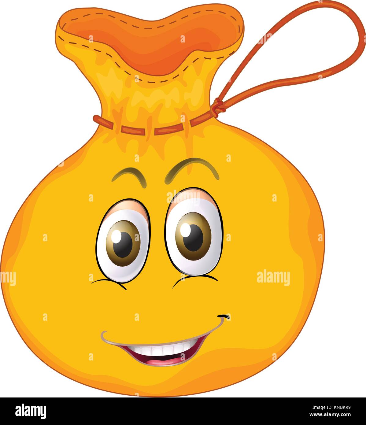 illustration of a face on a bag on a white background Stock Vector ...
