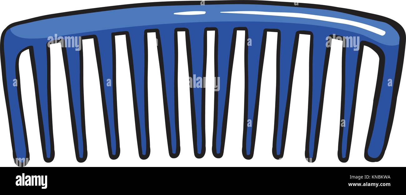 Illustration of a blue comb on a white background Stock Vector Image ...