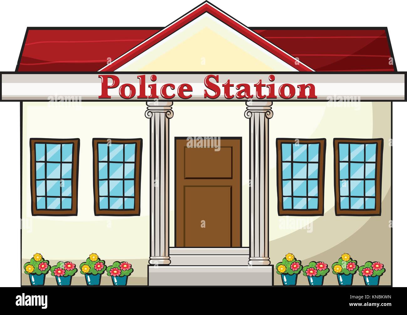 Illustration of a police station on a white background Stock Vector ...