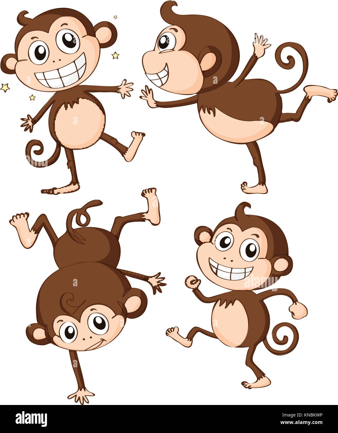 Illustration of monkeys on a white background Stock Vector Image & Art ...