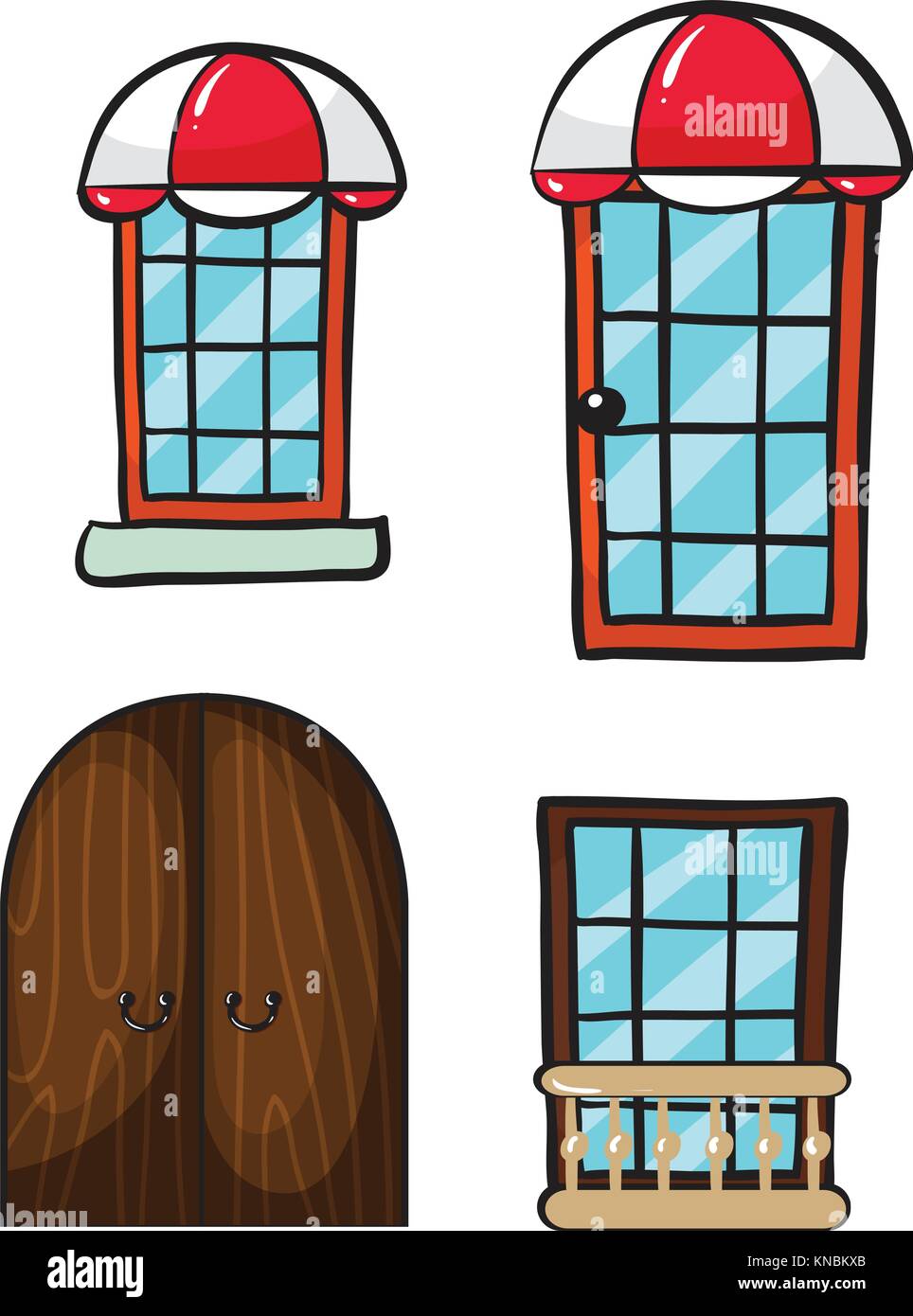 Windows with security doors Stock Vector Images - Alamy