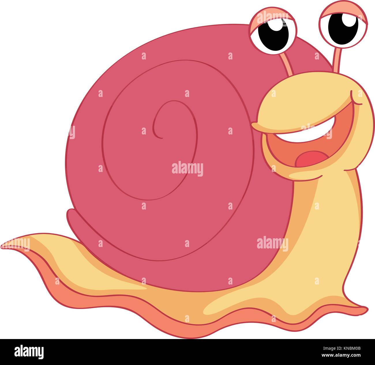 Illustration of a smiling snail on a white background Stock Vector ...