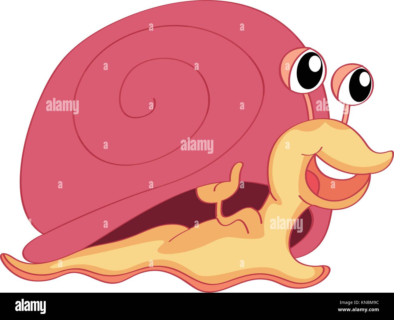 Illustration of a smiling snail on a white background Stock Vector ...