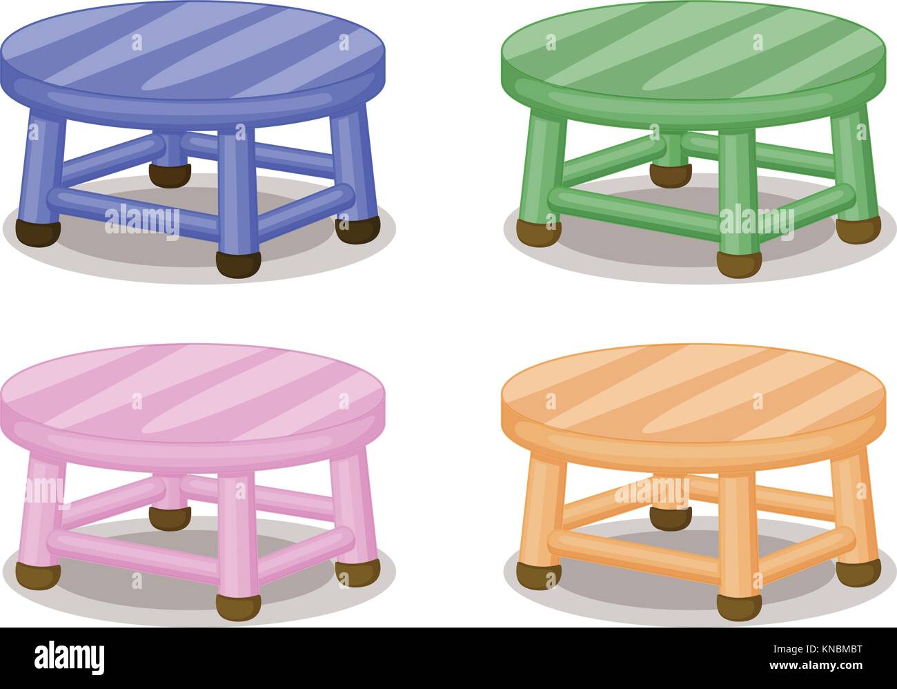Illustration of four colored stools on white Stock Vector Image & Art ...