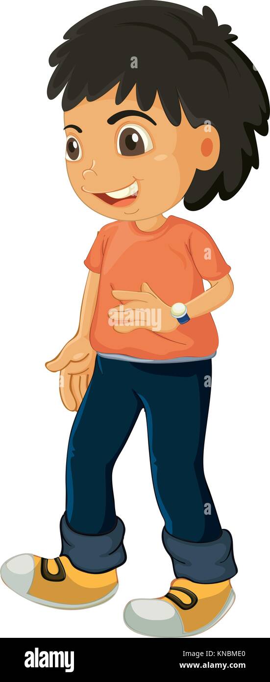 illustration of a boy on a white background Stock Vector Image & Art ...