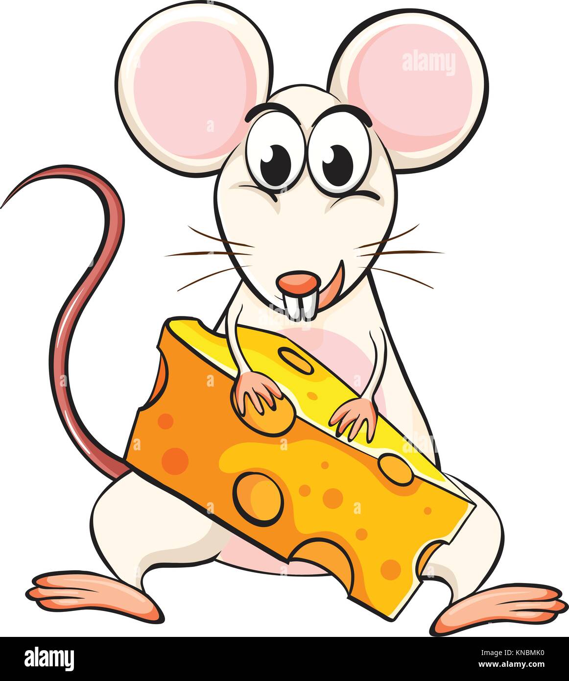 Illustration of a mouse and cheese on a white background Stock Vector ...