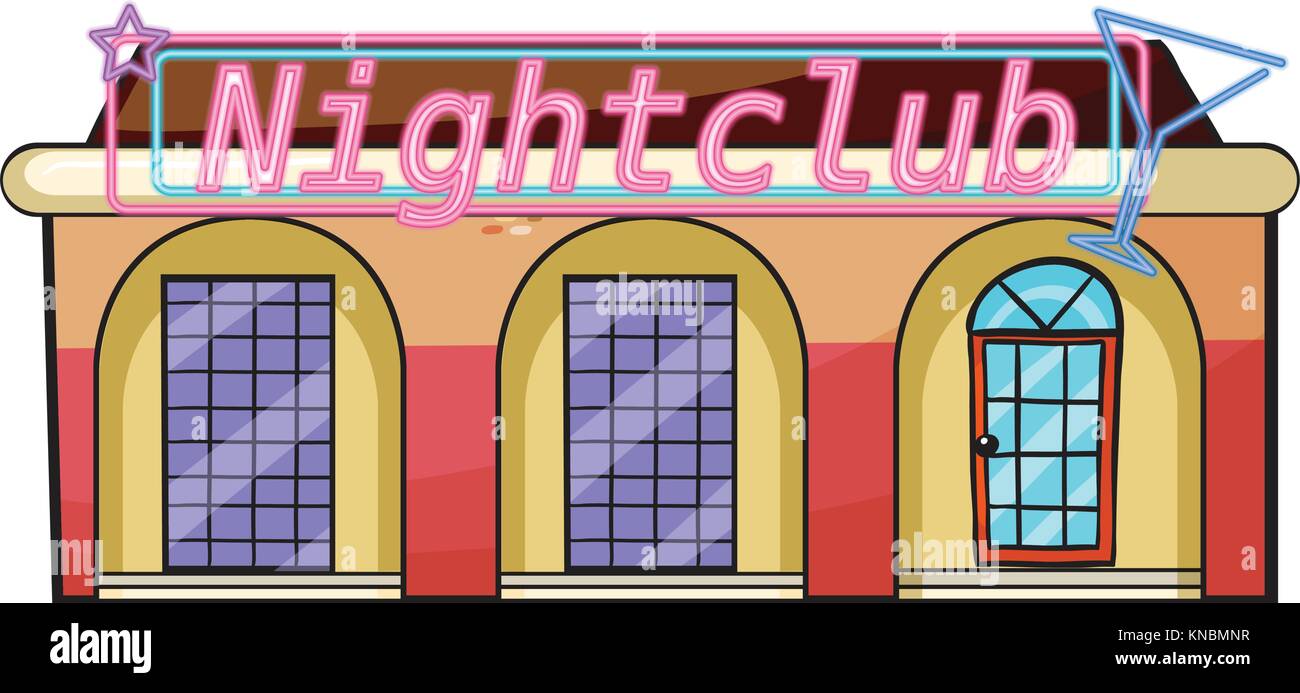 Illustration of a nightclub on a white background Stock Vector Image ...