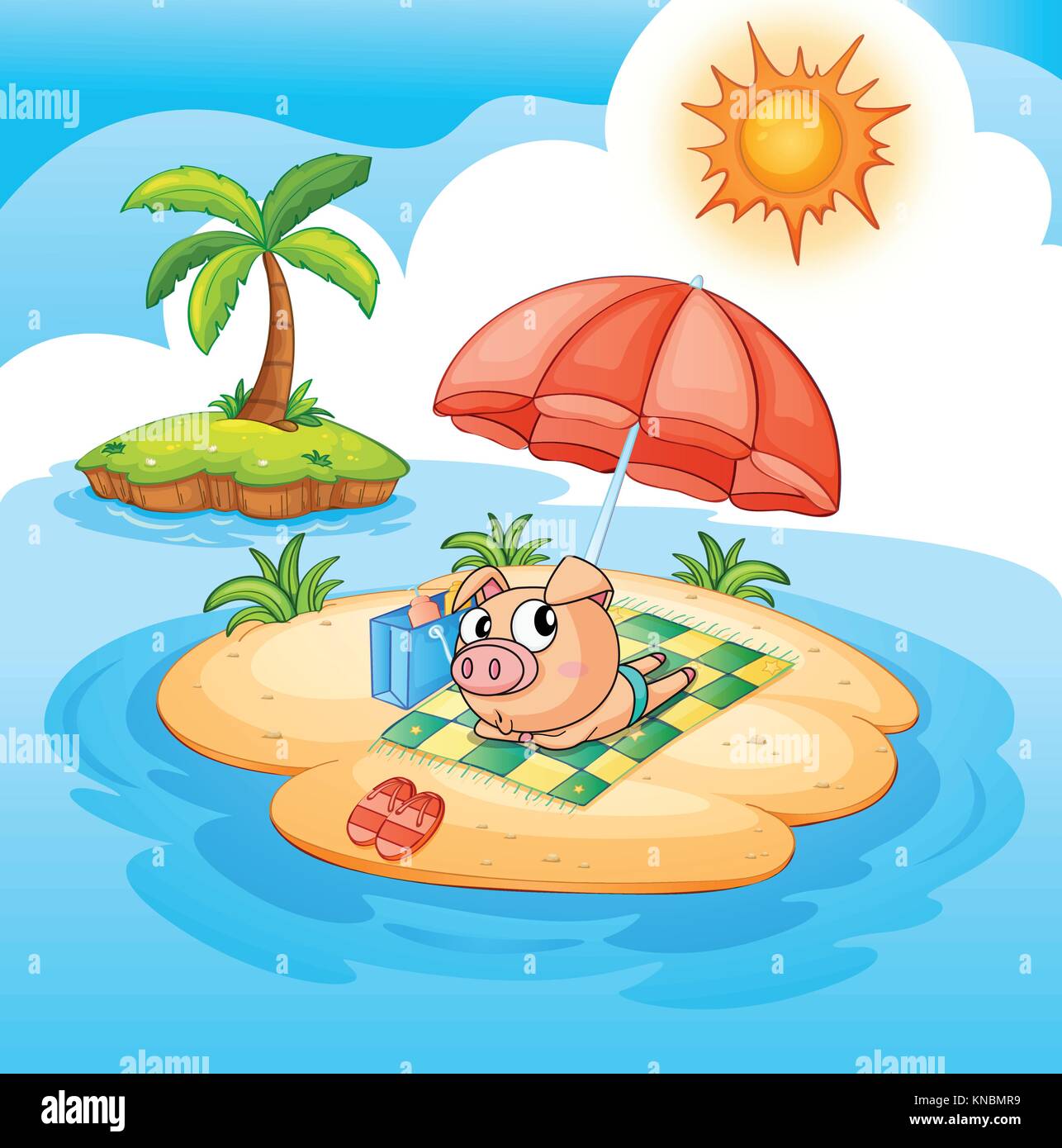Illustration of a pig sunbathing Stock Vector Image & Art - Alamy