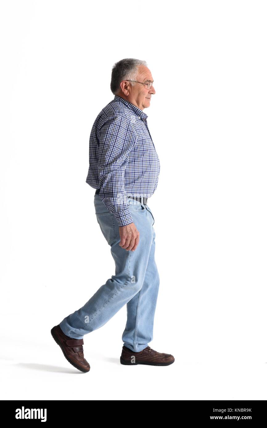 Old Man Side Profile White Background Stock Photos & Old Man Side ...