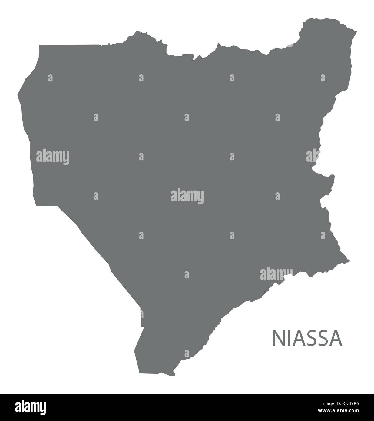 Niassa map of Mozambique grey illustration silhouette shape Stock ...