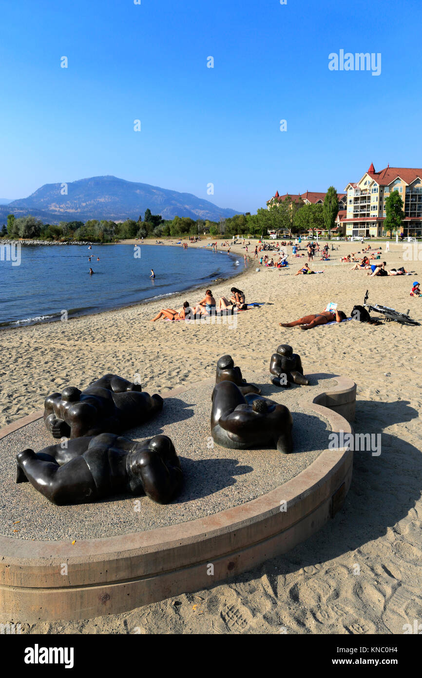 The On the Beach Sculpture, Tugboat Bay Beach, downtown Kelowna City ...
