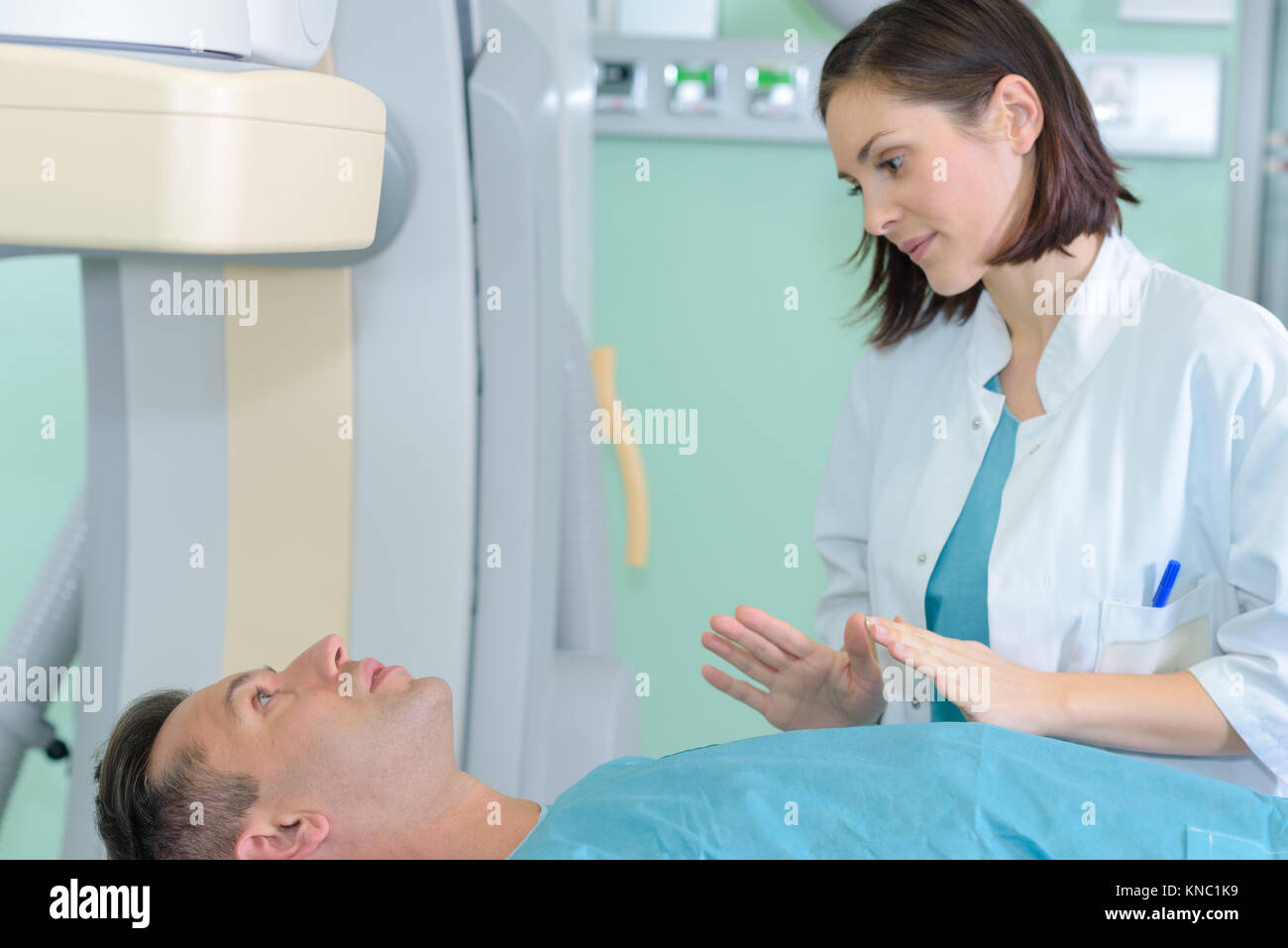 calming a patient Stock Photo - Alamy
