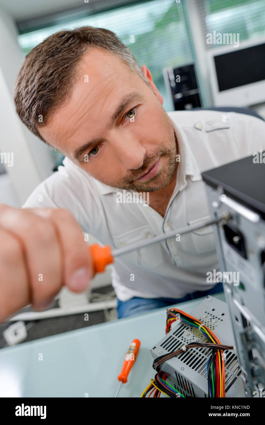 Reapiring a old PC Stock Photo - Alamy