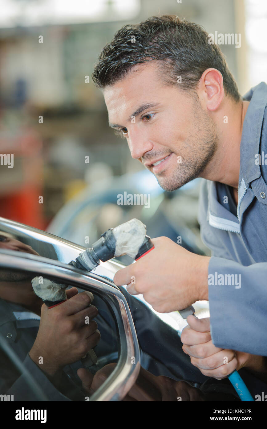 smile mechanic smile Stock Photo - Alamy