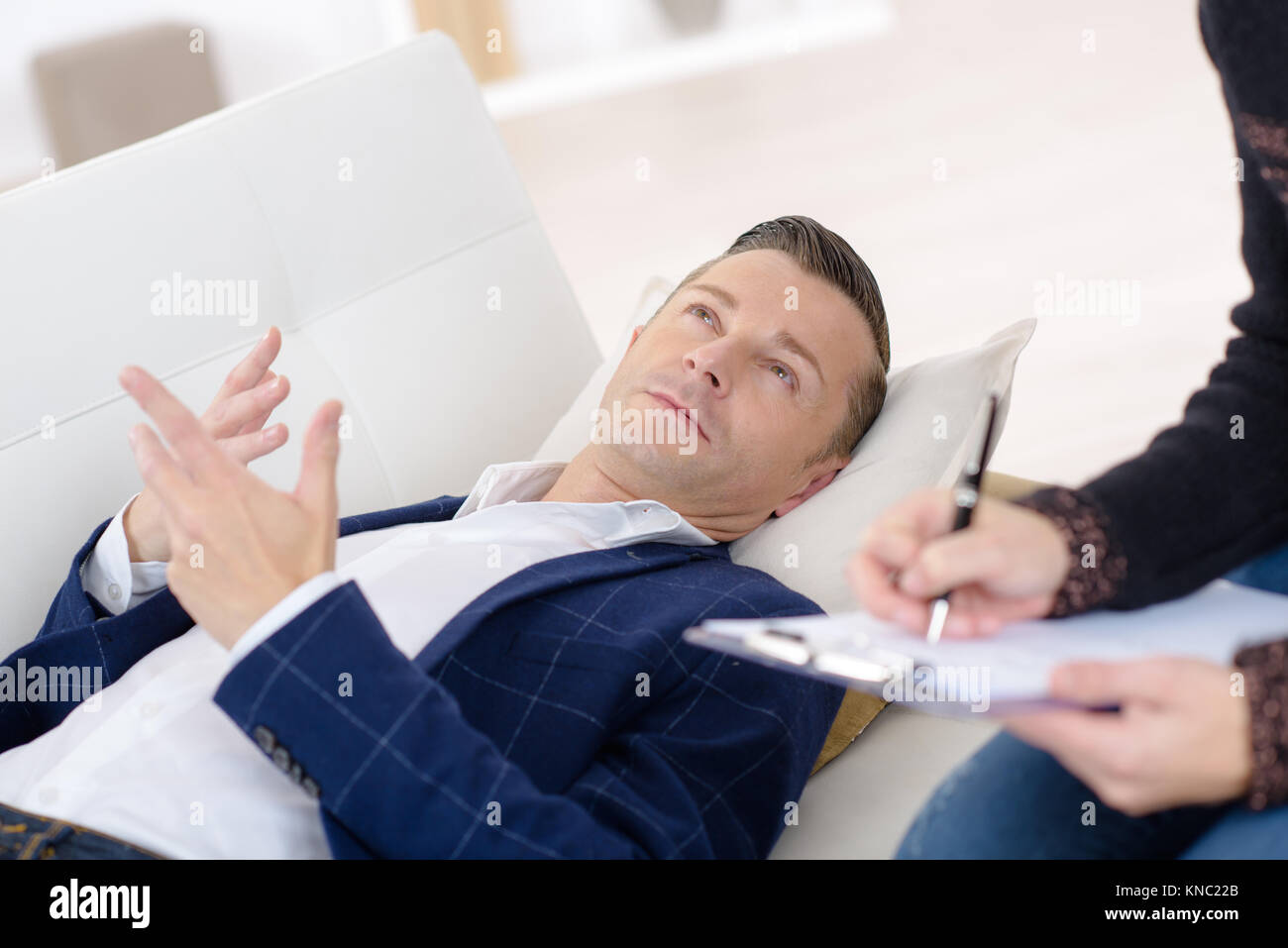 man trying to explain his feelings Stock Photo - Alamy