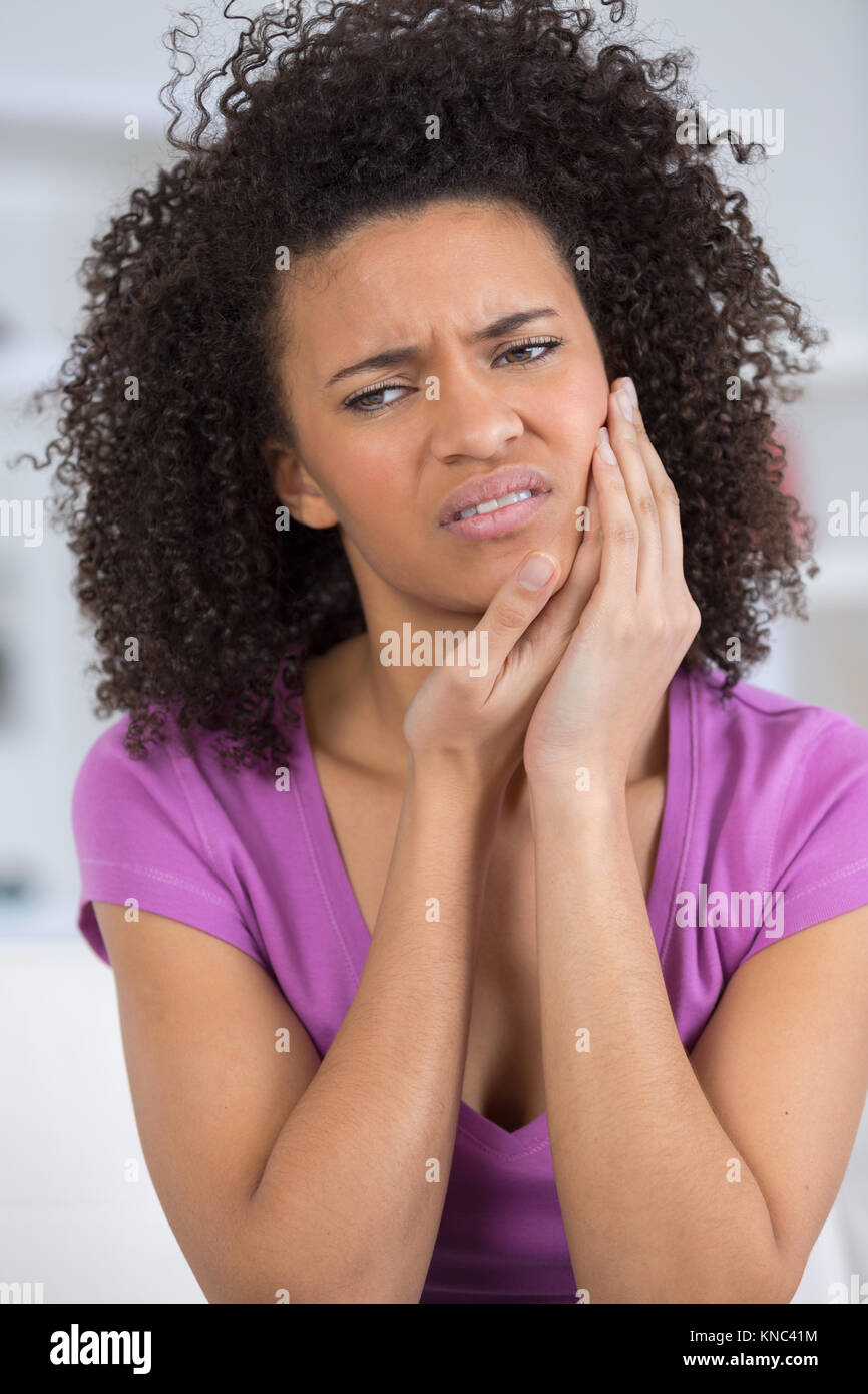 young woman with toothache Stock Photo - Alamy
