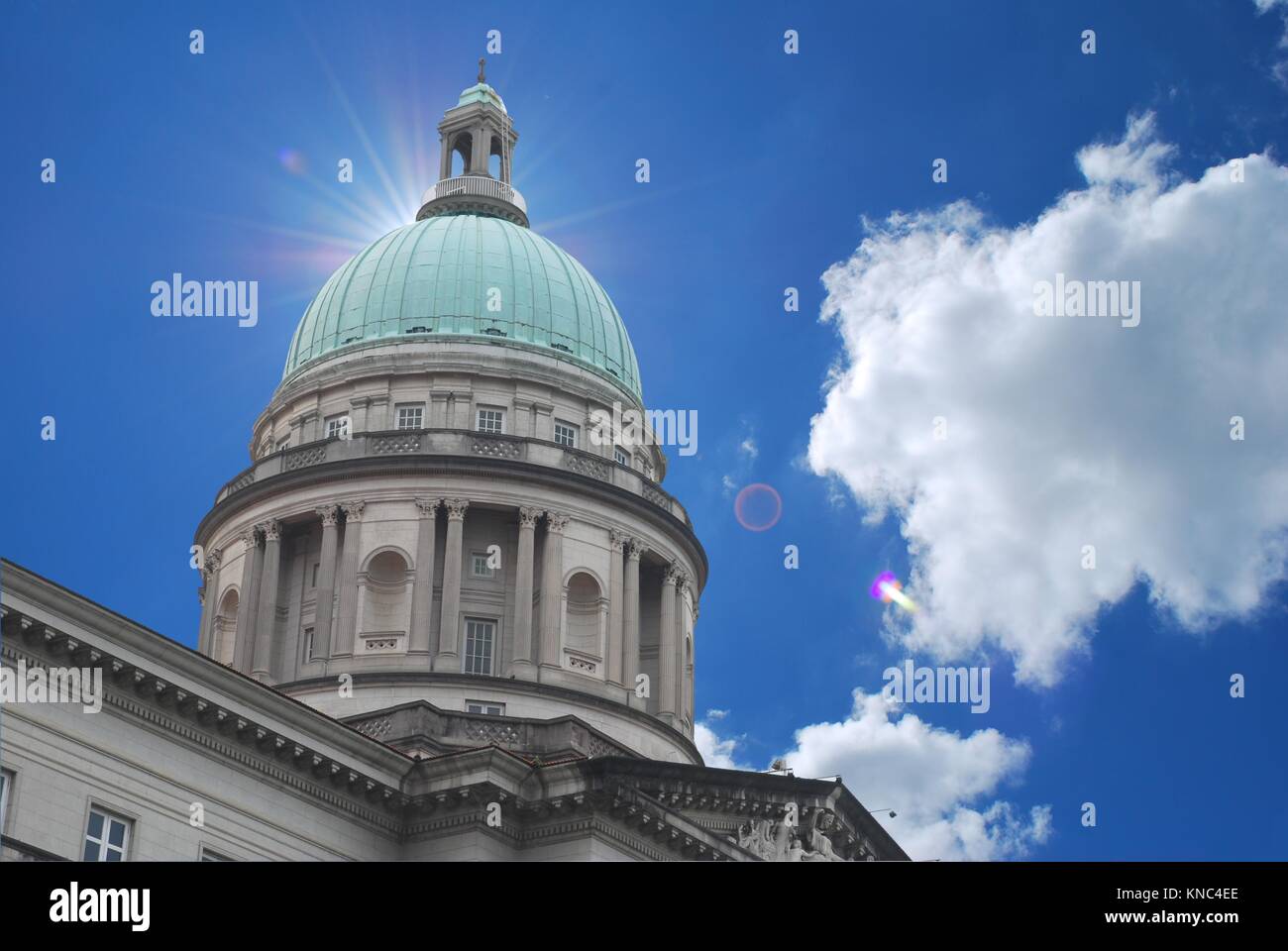 Ancient, supreme court with bright sky background. This classic ...