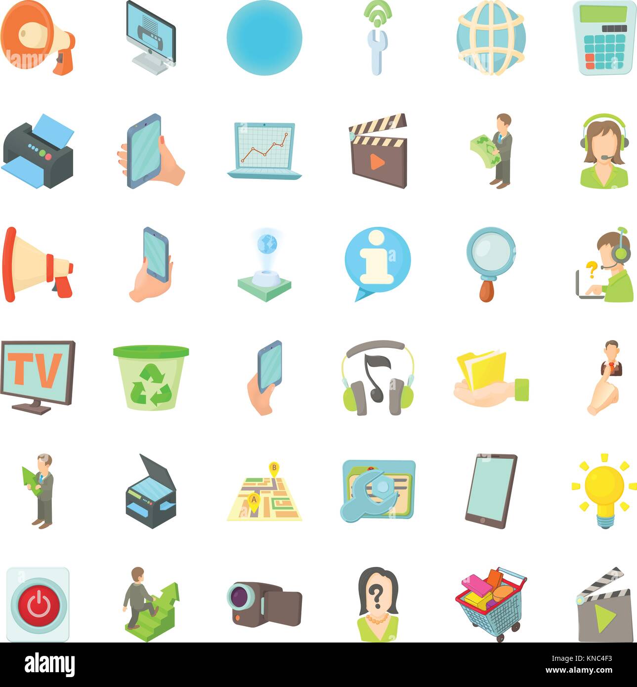 Communication icons set, cartoon style Stock Vector Image & Art - Alamy
