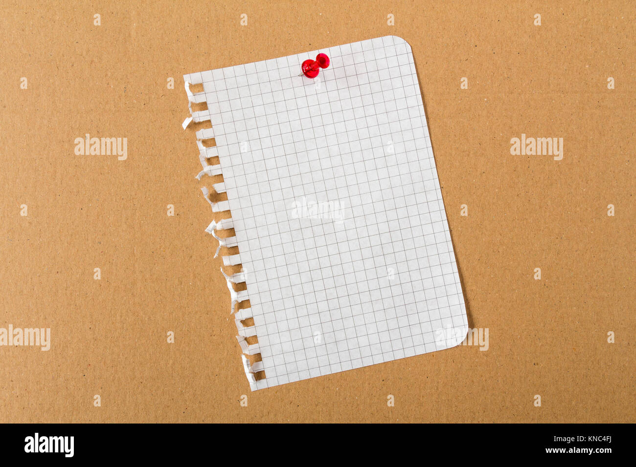 Pin Paper on notice board for text and background Stock Photo - Alamy