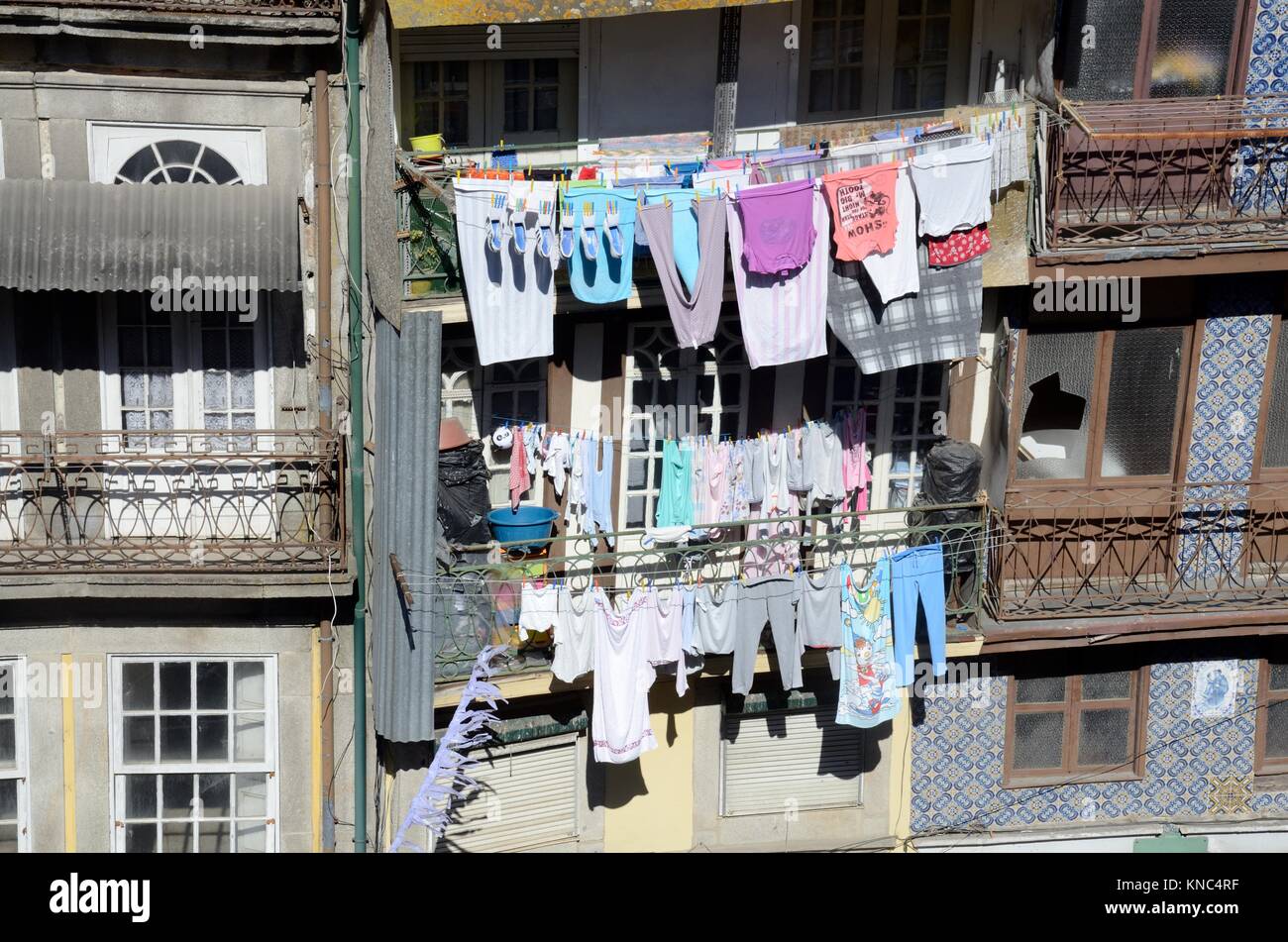 Clothes drying on apartment balcony hi-res stock photography and images ...
