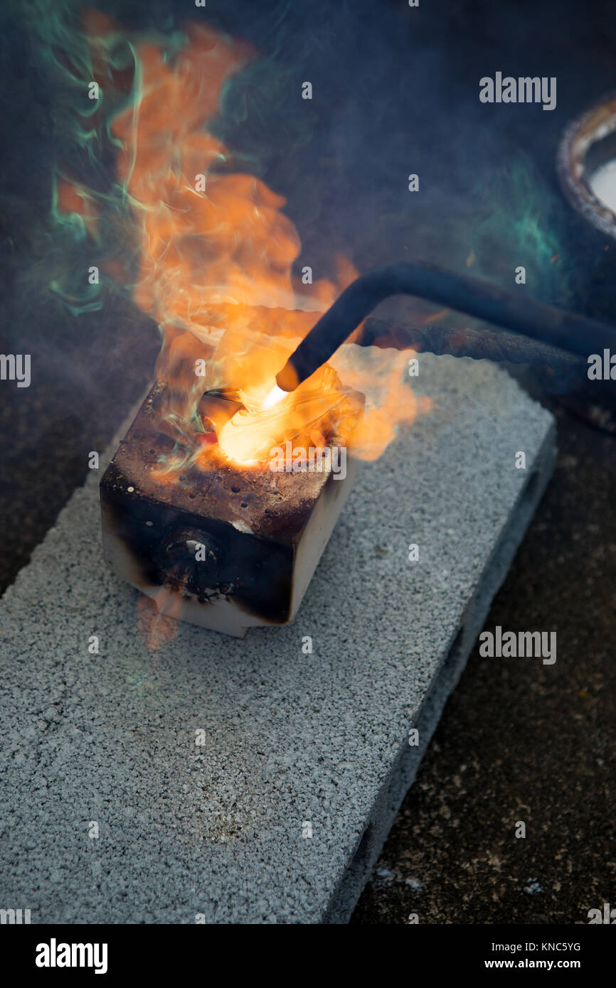metal melting in manufacturing factory Stock Photo - Alamy