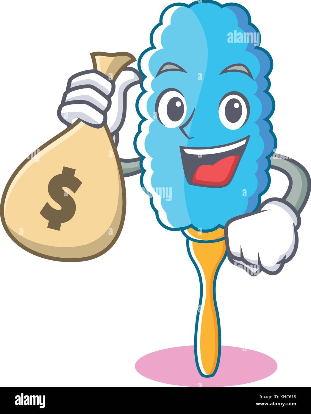 With money bag feather duster character cartoon Stock Vector Image ...