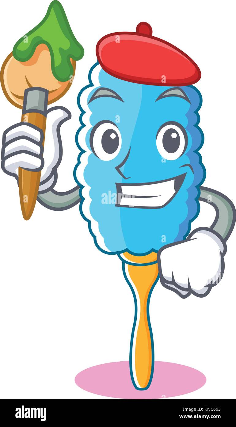 Artist feather duster character cartoon Stock Vector Image & Art - Alamy