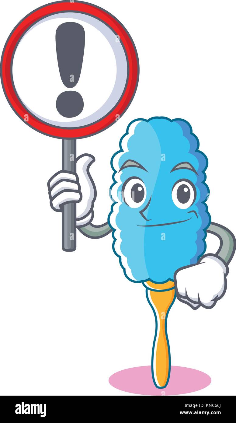 With sign feather duster character cartoon Stock Vector Image & Art - Alamy