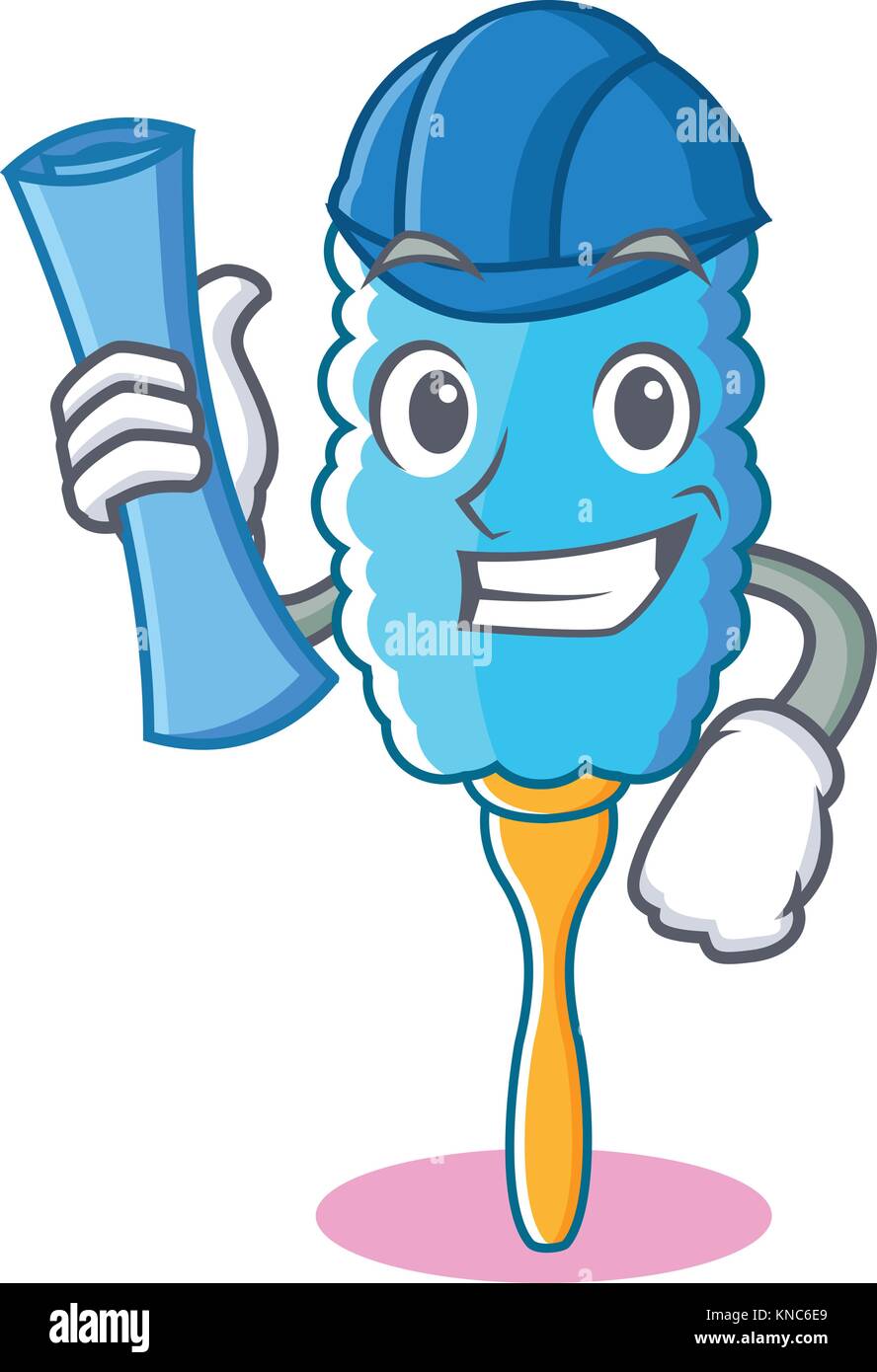 Architect feather duster character cartoon Stock Vector Image & Art - Alamy