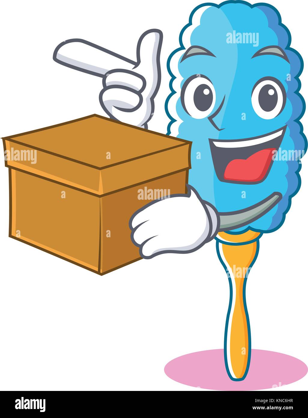 With box feather duster character cartoon Stock Vector Image & Art - Alamy