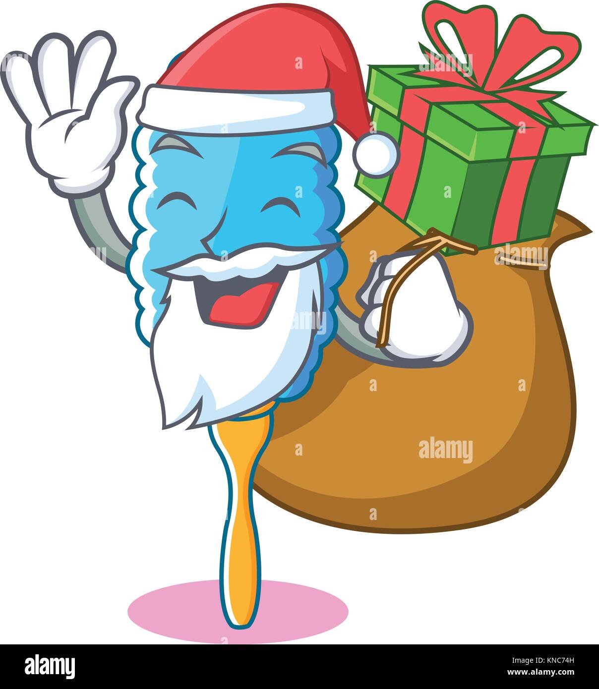 Santa with gift feather duster character cartoon Stock Vector Image ...