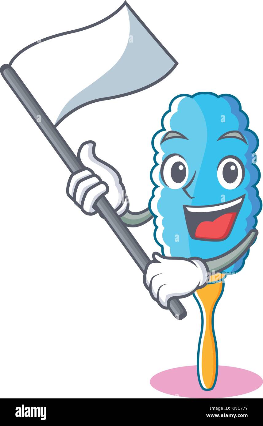 With flag feather duster character cartoon Stock Vector Image & Art - Alamy