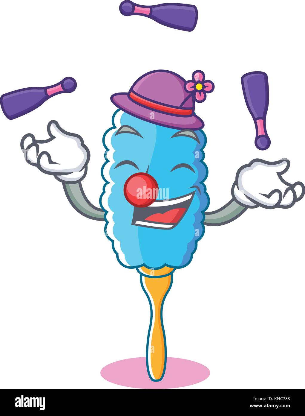 Juggling feather duster character cartoon Stock Vector Image & Art - Alamy