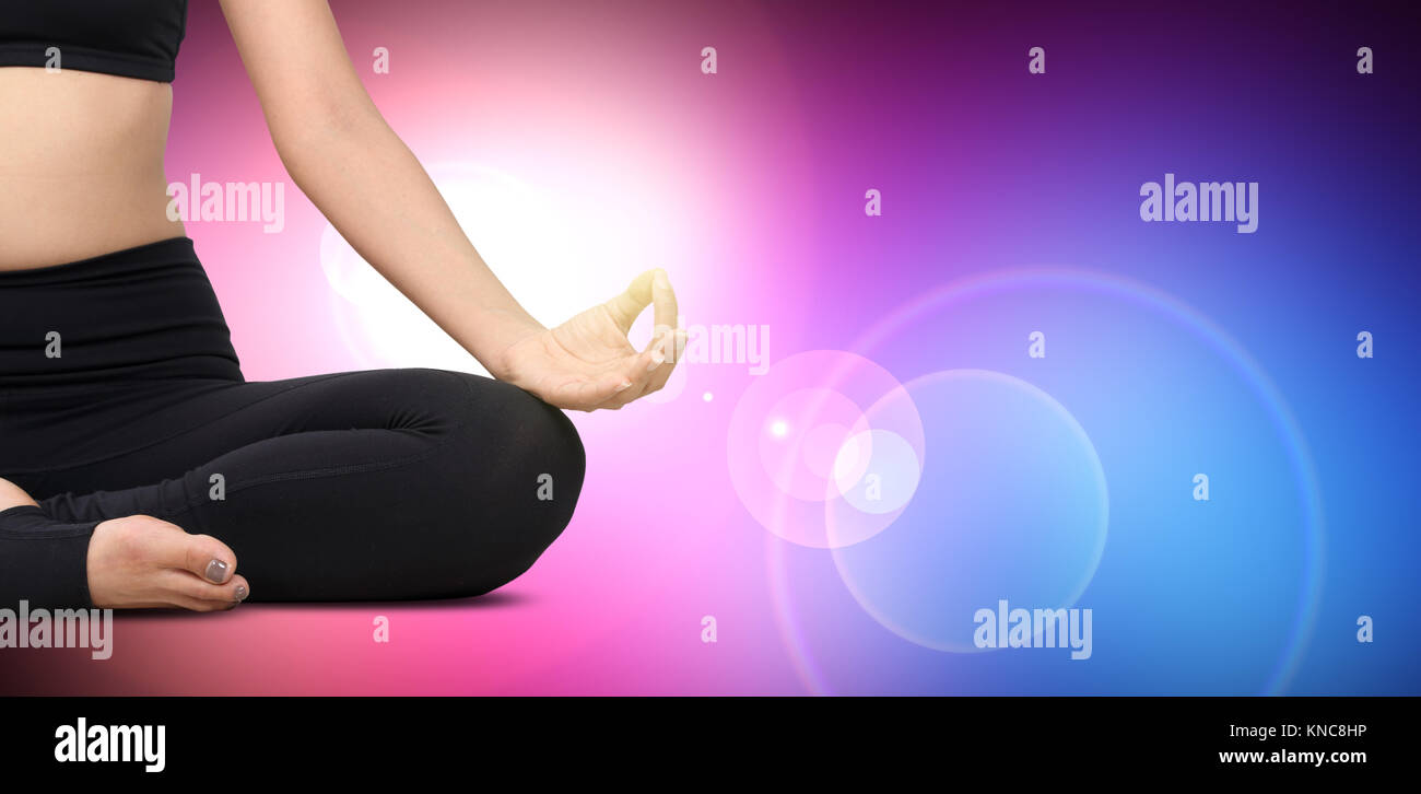 Close-up of of young woman meditating in yoga poses Stock Photo - Alamy