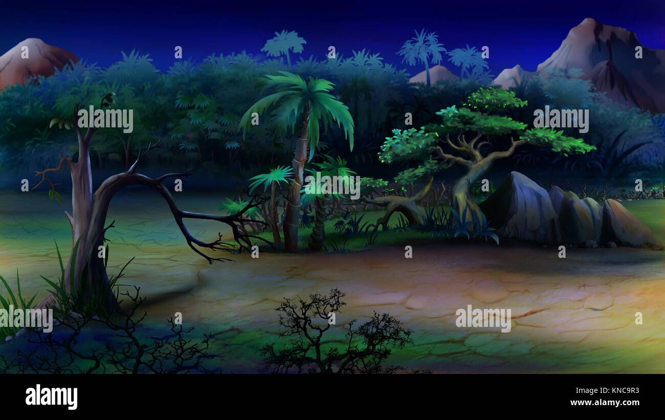 Night landscape painting hi-res stock photography and images - Alamy