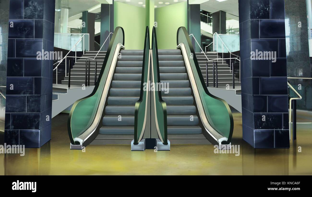 Entrance escalator hi-res stock photography and images - Alamy