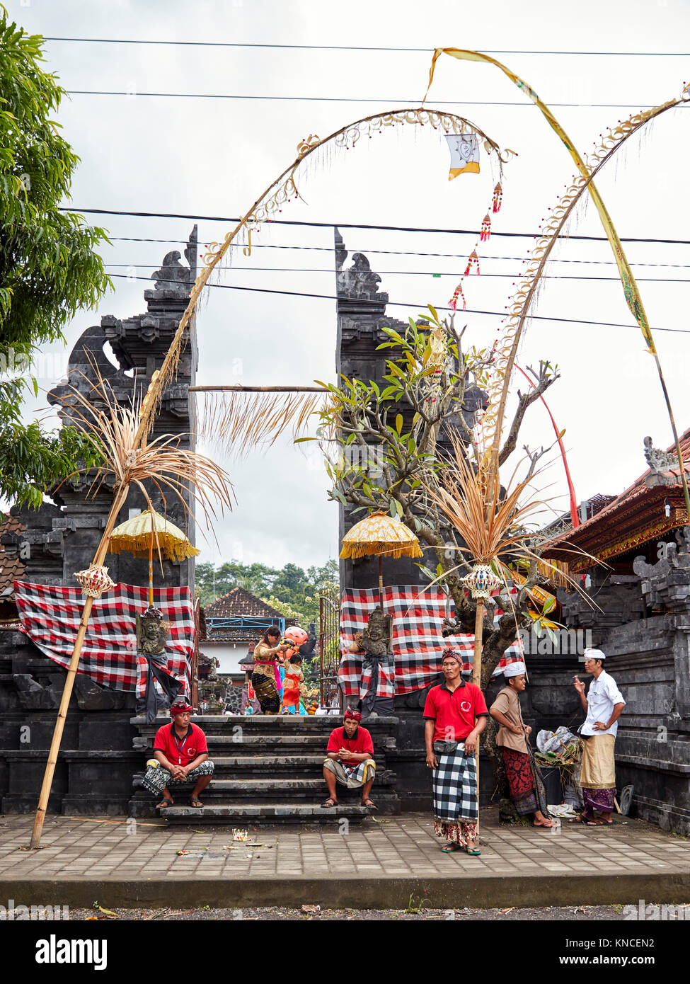 Entrance gate to a local temple near Bugbug village. Karangasem Regency ...