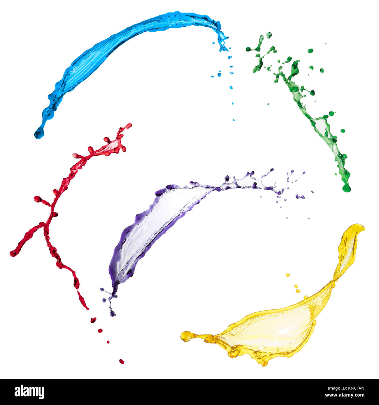 splendid collection of color splashes over white background Stock Photo ...