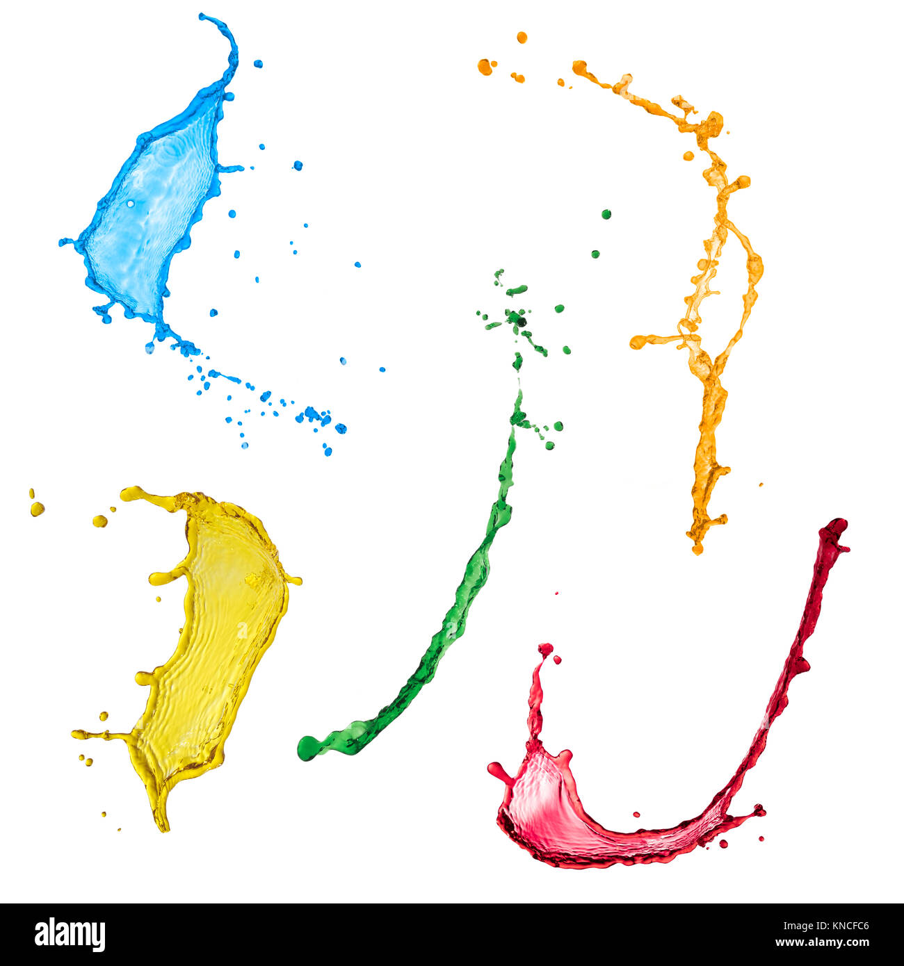 splendid collection of color splashes over white background Stock Photo ...