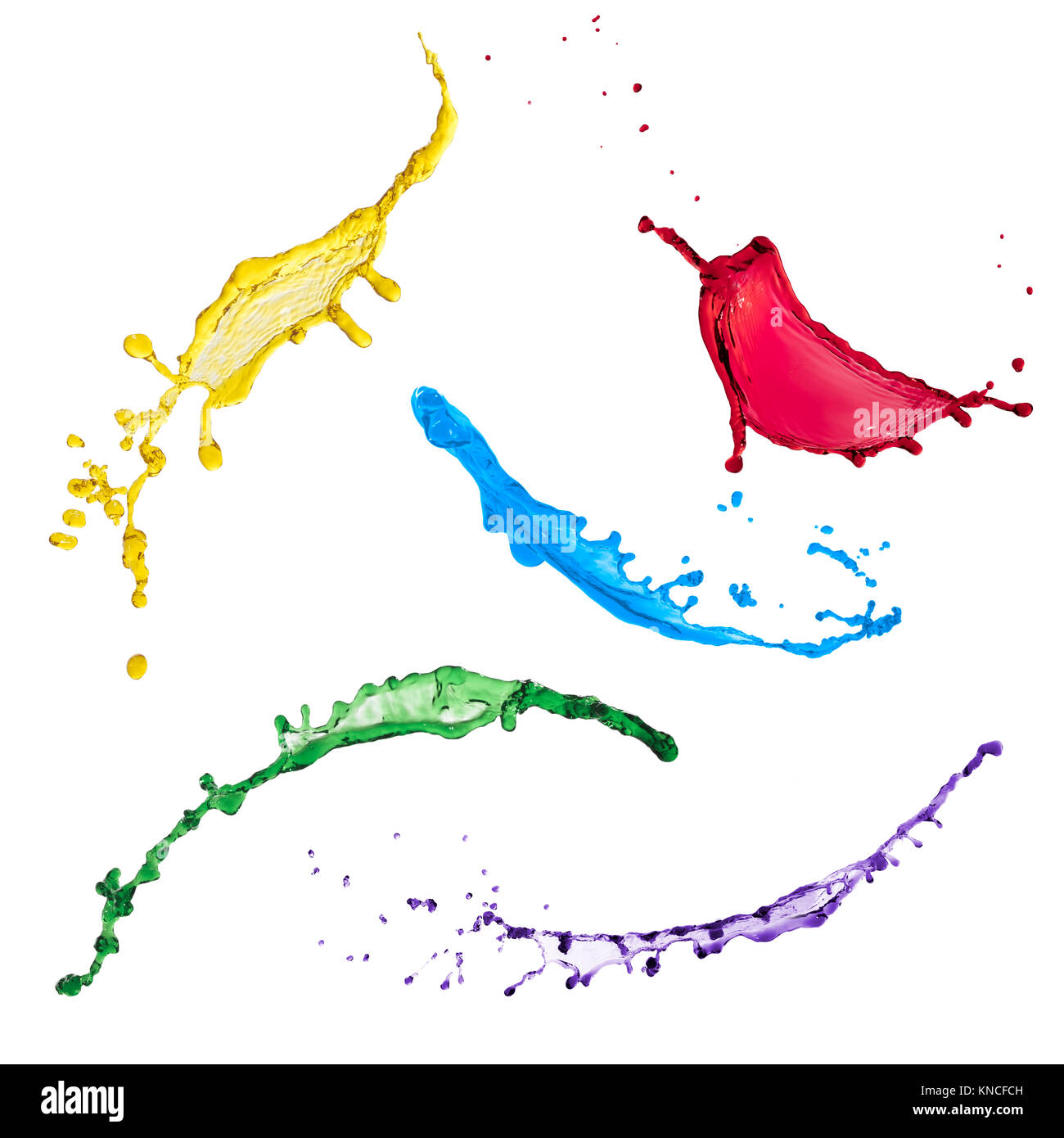 splendid collection of color splashes over white background Stock Photo ...