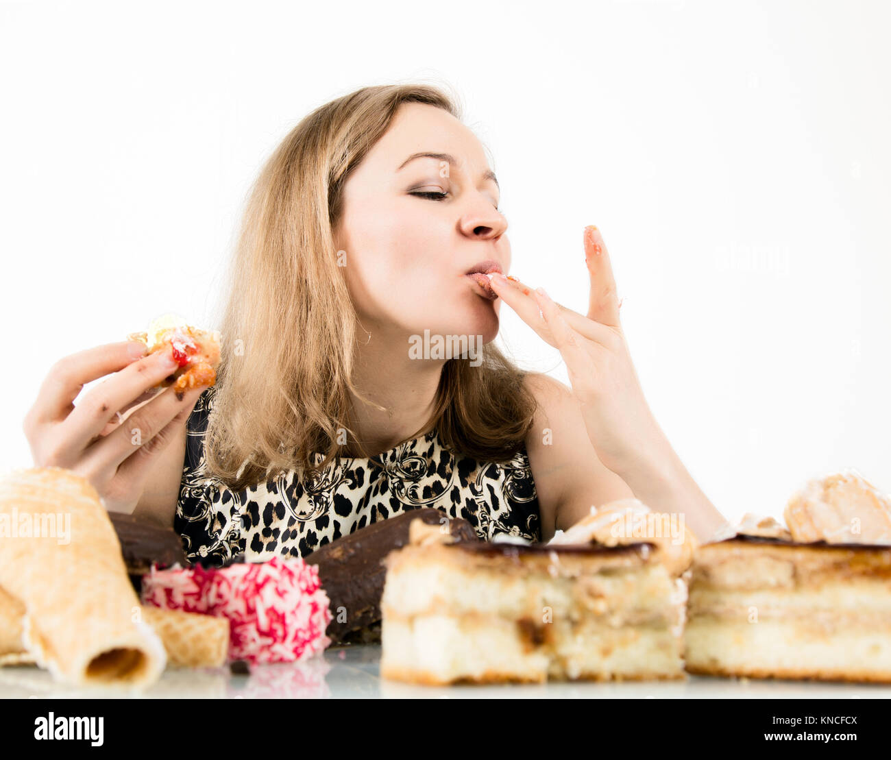 Girl face after eating chocolate hi-res stock photography and images ...