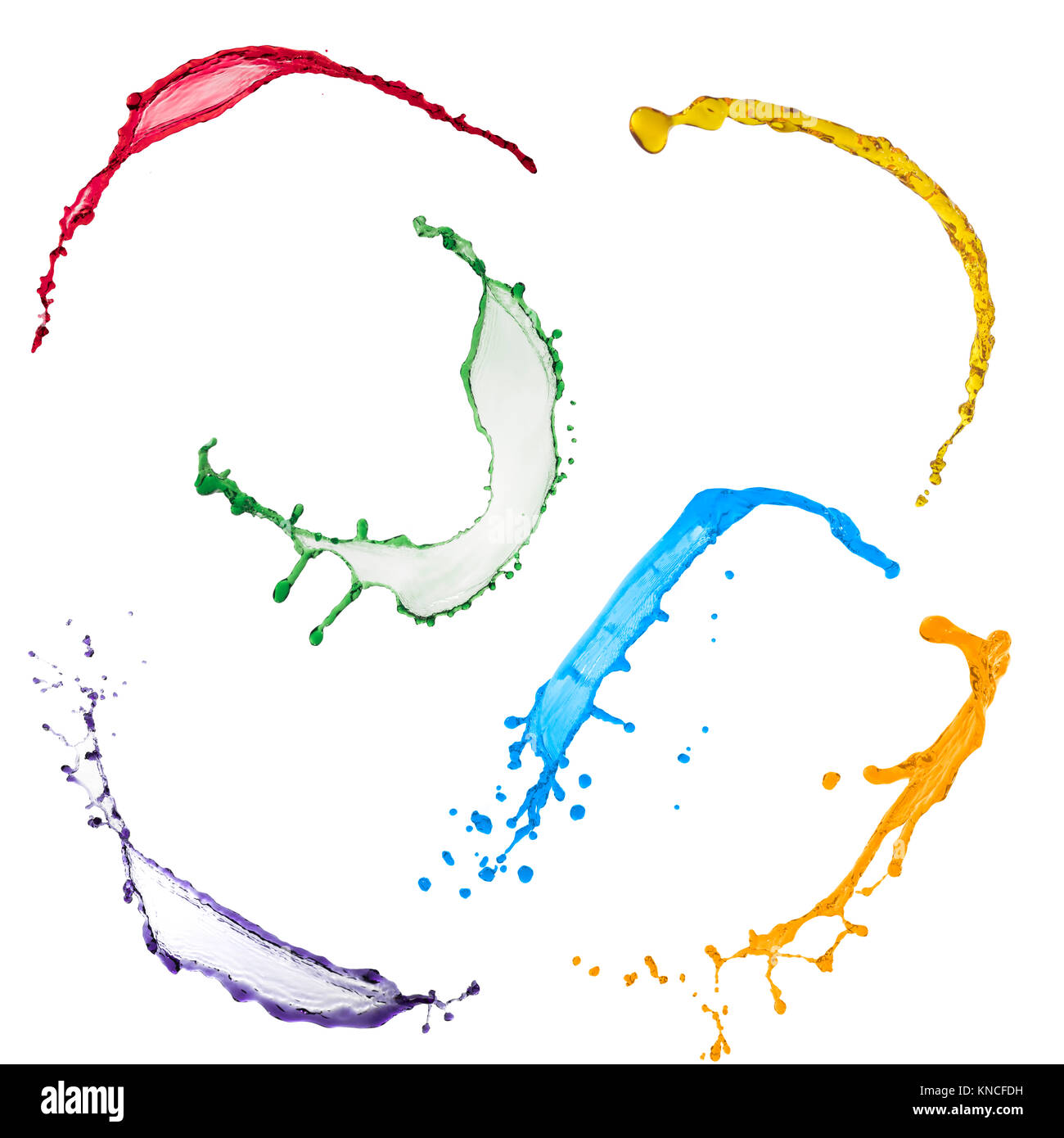 splendid collection of color splashes over white background Stock Photo ...