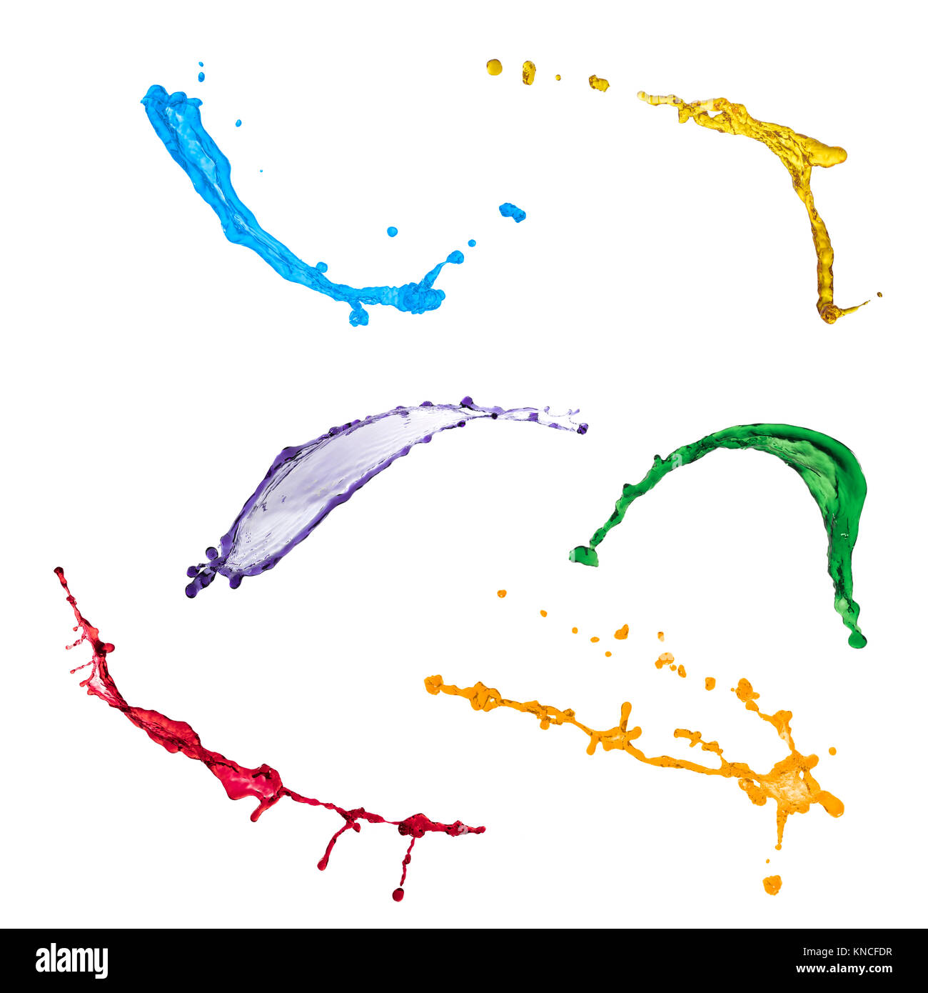 splendid collection of color splashes over white background Stock Photo ...