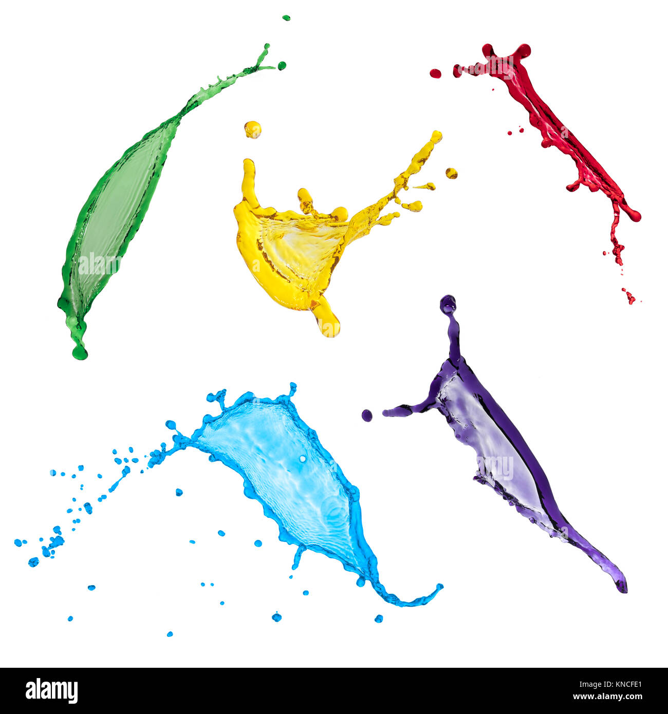 splendid collection of color splashes over white background Stock Photo ...