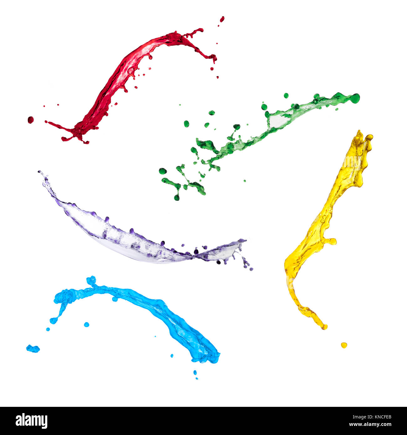 splendid collection of color splashes over white background Stock Photo ...