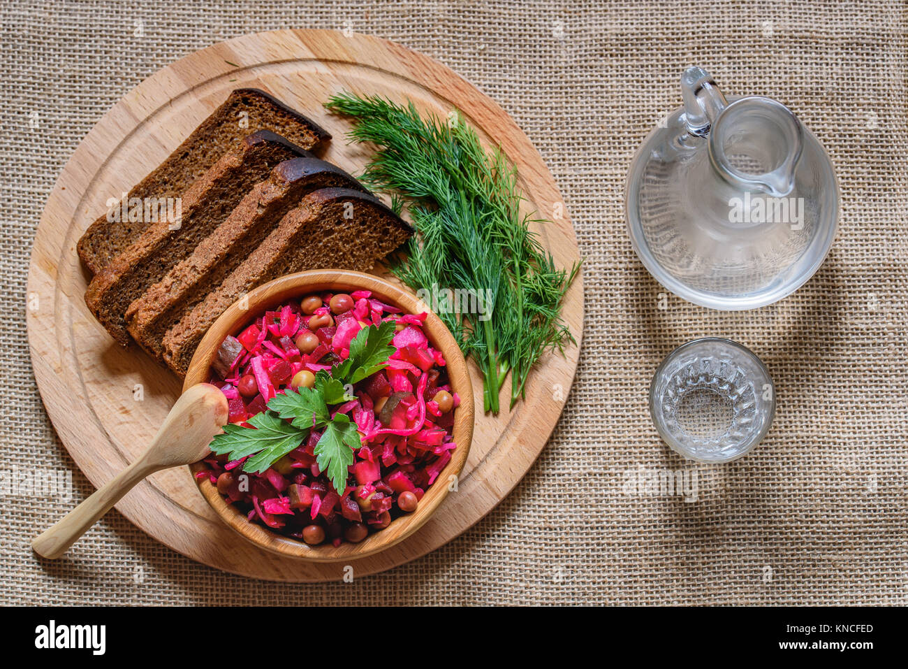 Vinegret - traditional Russian vegetable salad Stock Photo - Alamy