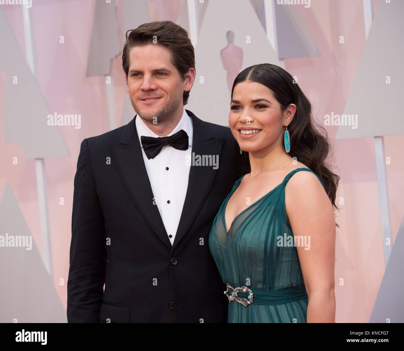 HOLLYWOOD, CA - FEBRUARY 22: America Ferrera and Ryan Piers Williams ...